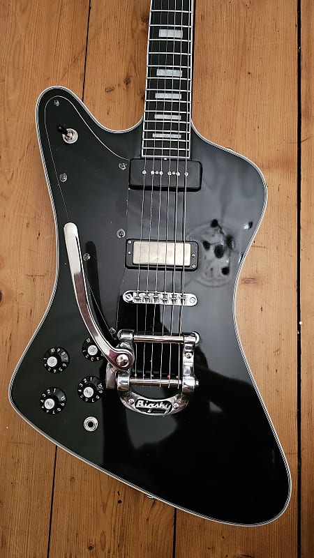 Custom Left handed black Firebird with D'Urbano | Reverb Australia