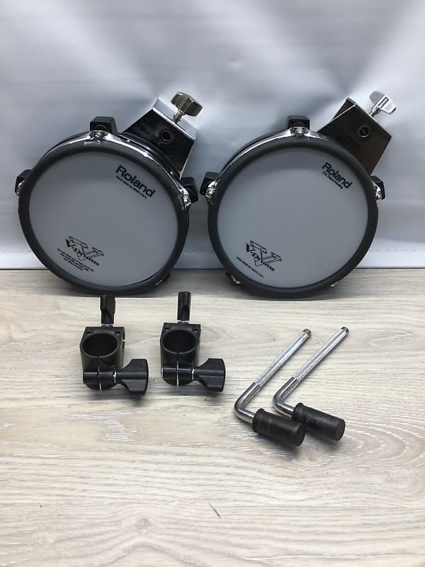Set of 2 Roland PD-85-BK Dual Trigger V-Pads w/ Roland Rack | Reverb