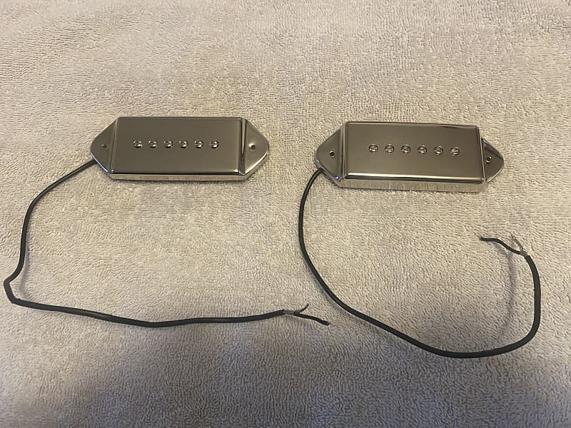 Epiphone USA Dogear P90 Pickup Set with Chrome Nickel Covers | Reverb