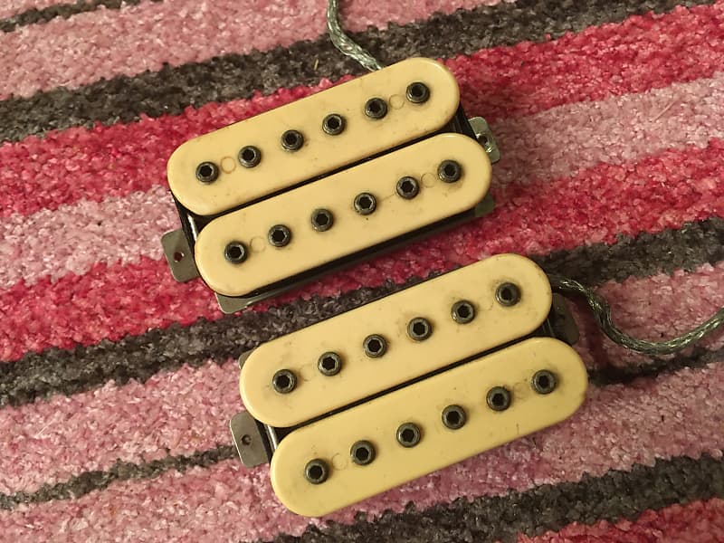 70's Pair Mighty Mite 1400 Guitar Humbucker Pickups EVH Brown | Reverb