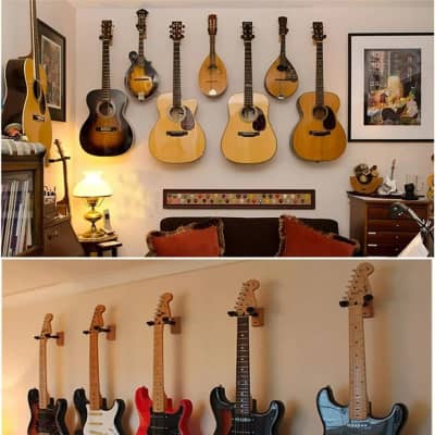 4 Pack Guitar Hangers Wall Mount Adjustable Hook Holder | Reverb