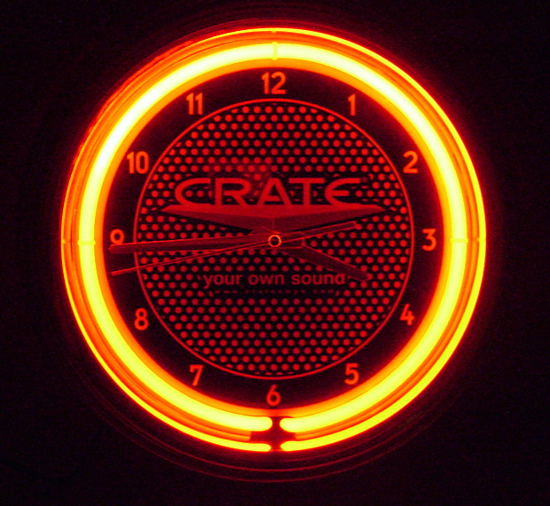 Crate Guitar Amplification Clock / Sign with NEON NIB VERY | Reverb