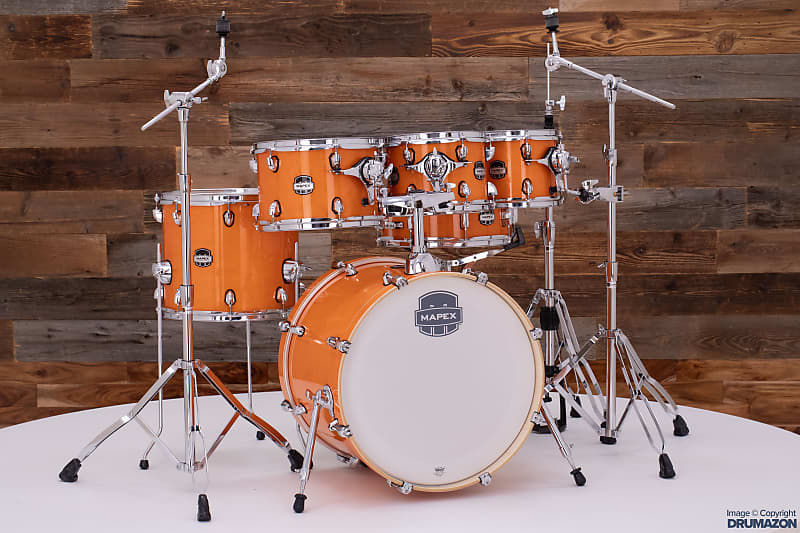 MAPEX MARS MAPLE 6 PIECE FUSION DRUM KIT, GLOSSY AMBER | Reverb