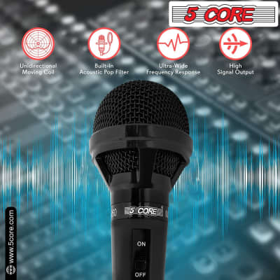 5Core XLR Microphone Dynamic Mic Karaoke Singing Studio Mics | Reverb