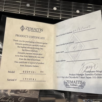 Zemaitis GZDF501 BK Disc Front 2007 - Black Original | Reverb