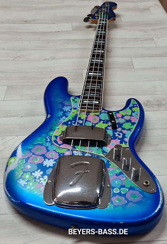 Fender Custom Shop Jazz Bass Relic, Blue Flower, Limited | Reverb
