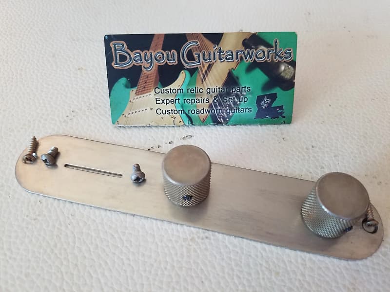 Fender Telecaster aged nickel control kit control plate, | Reverb