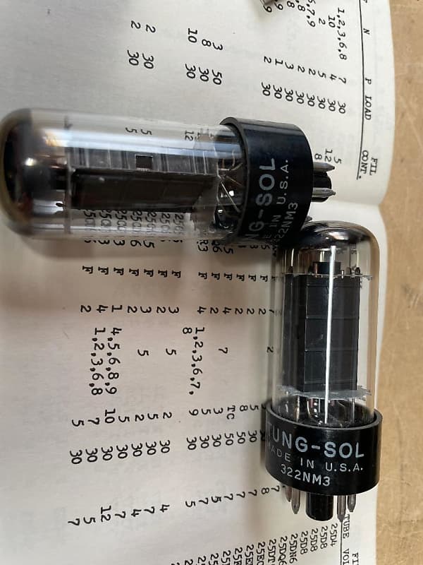 Tung-Sol Pair of vintage 25L6 GT tubes | Reverb