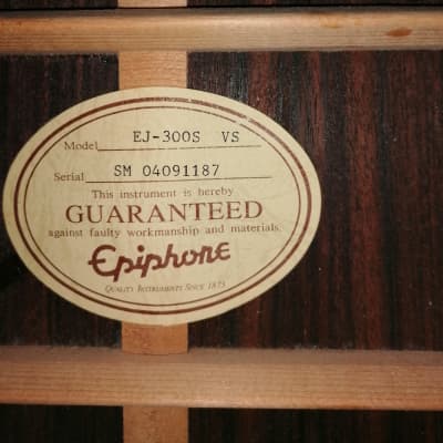 Epiphone EJ 300 VS 2004 - Tobacco Sunburst | Reverb