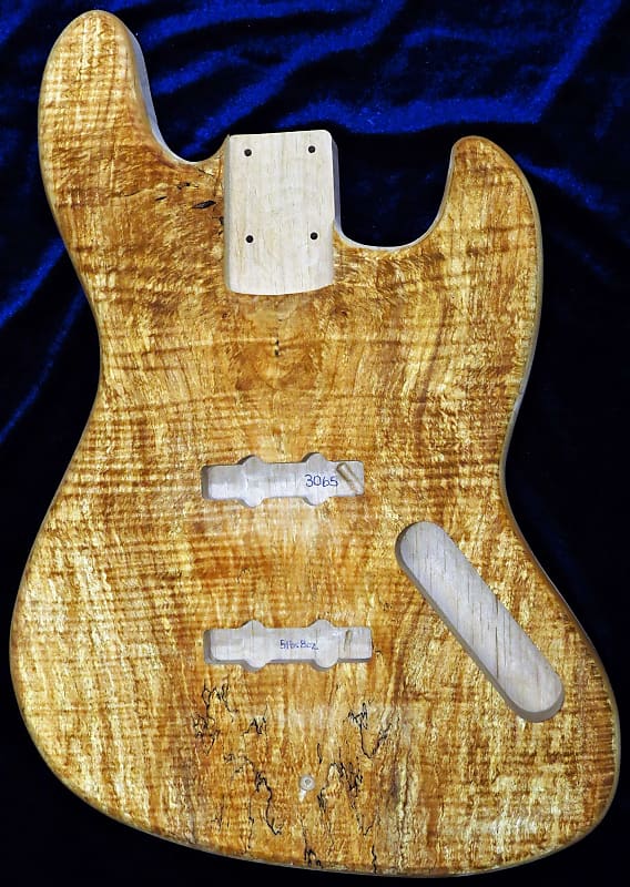 Flamed Spalted Maple Top/ Alder Jazz J-BASS Style Body 5lbs | Reverb