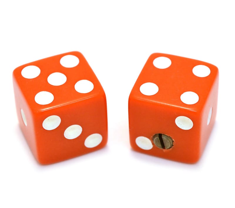 PK-3250-026 (2) Red Dice Guitar Knobs For 1/4" Solid Shaft | Reverb