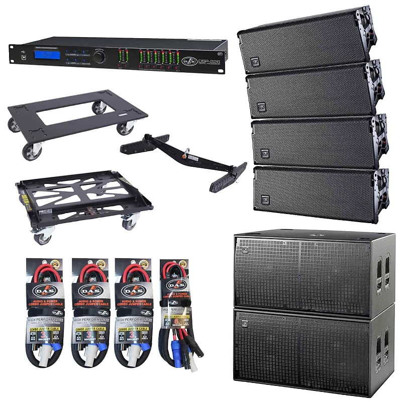 (4) DAS Event 210A 10" Powered Line Array Speakers & 218A | Reverb