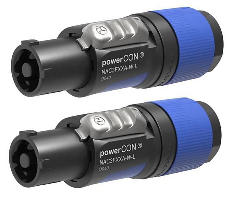 2 NEUTRIK NAC3FXXA-W-L 20A POWERCON (BLUE) Power In Locking | Reverb