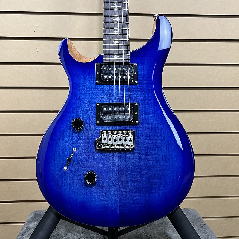 PRS SE Custom 24 Left-handed Electric Guitar - Faded Blue | Reverb