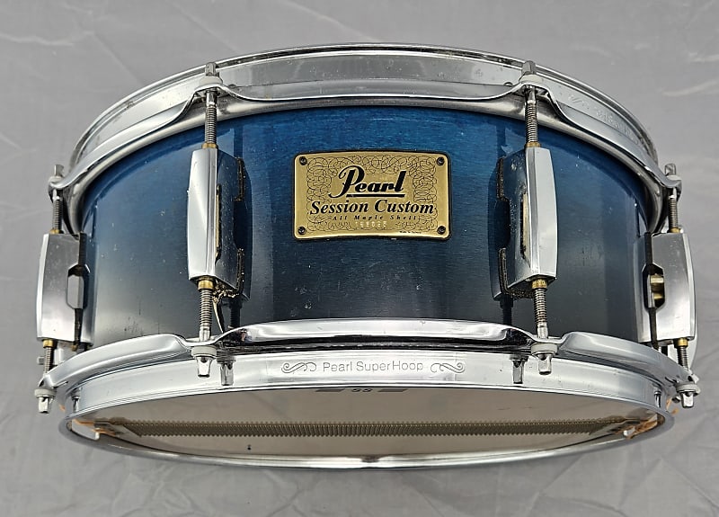 Pearl Session Custom Maple 5.5"x14" Snare 2000s - Marine Blue | Reverb