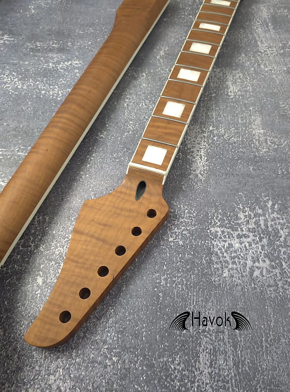 S type Roasted Flame Maple Satin Binding Neck | Reverb Deutschland