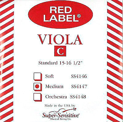 Super Sensitive Red Label 4147 Viola C String Medium | Reverb