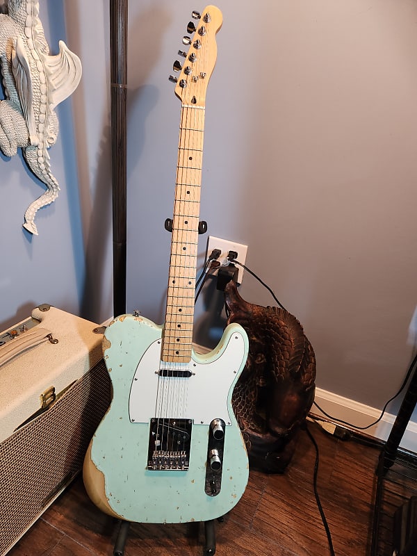 Squier Partscaster Telecaster N/A Distressed Mint Green | Reverb