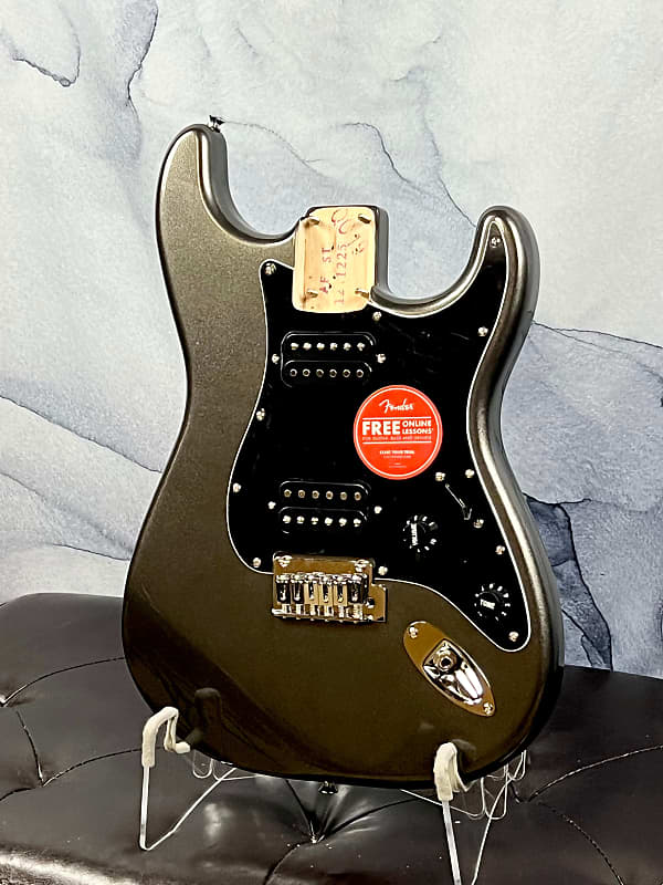 Squier FSR Loaded HH Stratocaster Body Charcoal Frost | Reverb