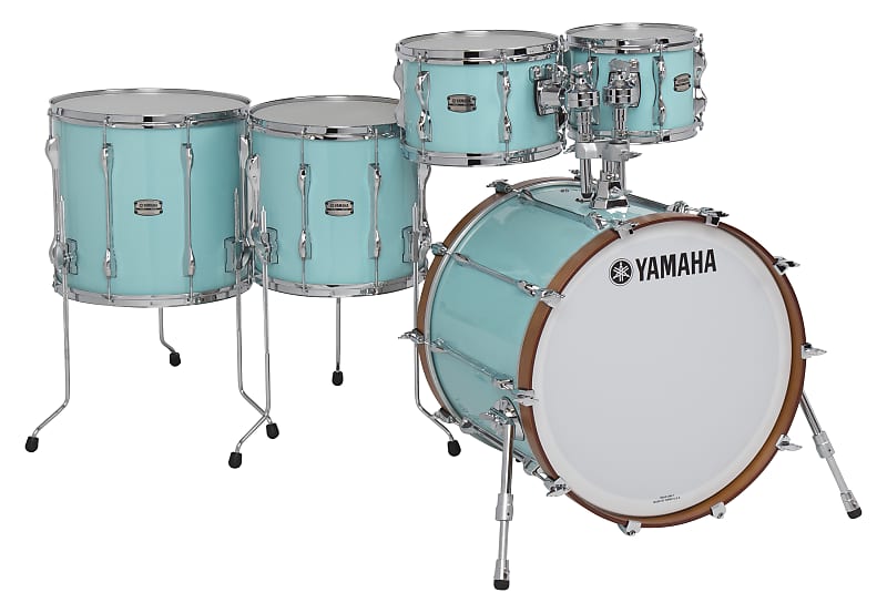 Yamaha RECORDING CUSTOM 5pc Drum Shell Set w/ 22x16 - Surf | Reverb