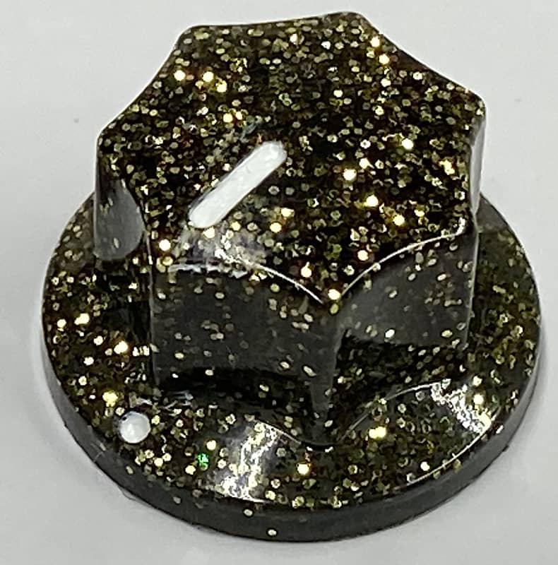 MXR style clone knob Black with Gold Glitter 1/4 inch | Reverb