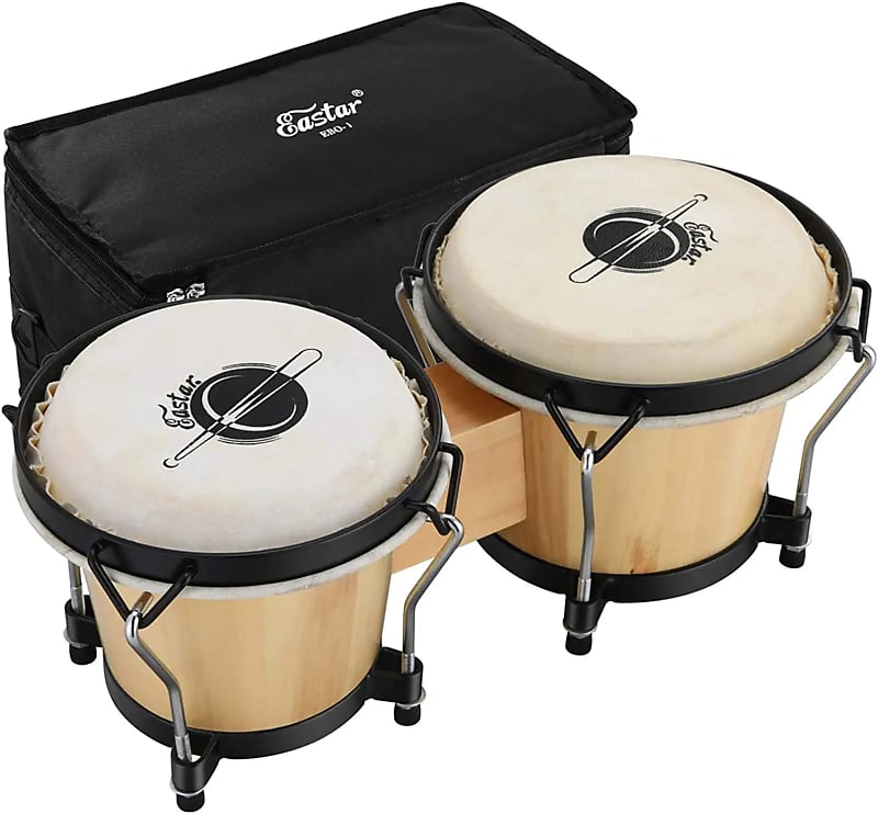 Eastar Bongo Drums 6” and 7” Wood Percussion Instrument | Reverb
