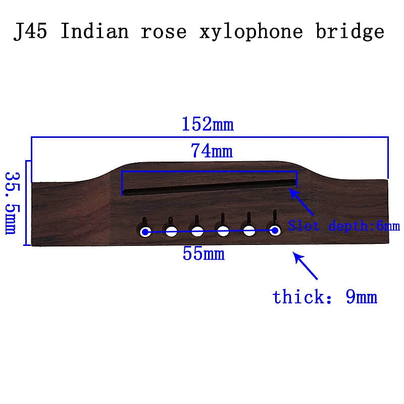 Indian rose xylophone Acoustic Guitar Bridge | Reverb