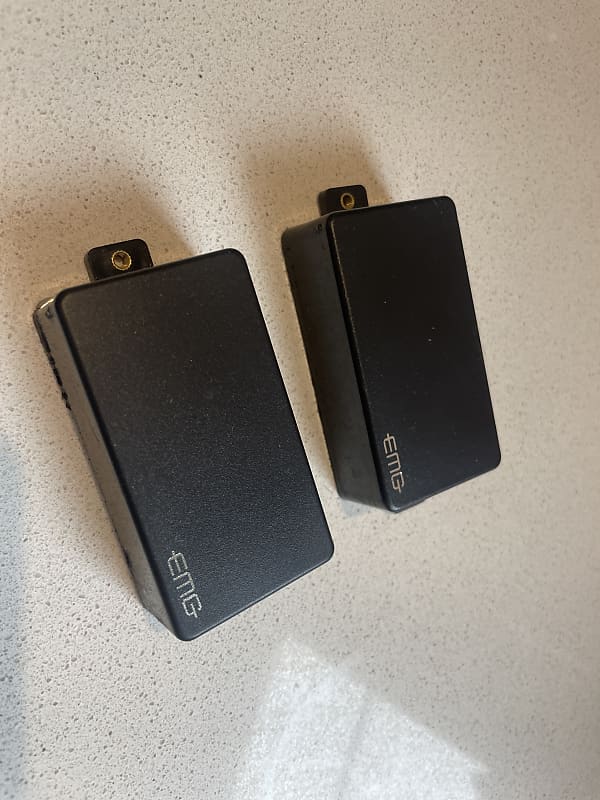 EMG Silver logo Humbucker covers - Black | Reverb