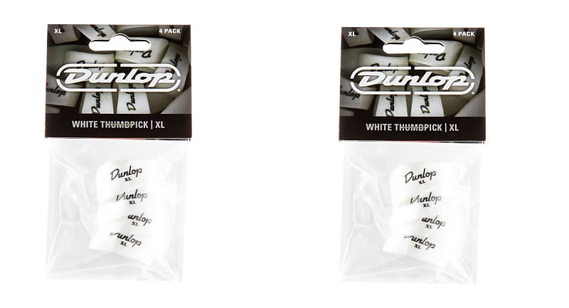 Dunlop Thumb Picks 8 Pack White Extra Large (9004P) Guitar | Reverb