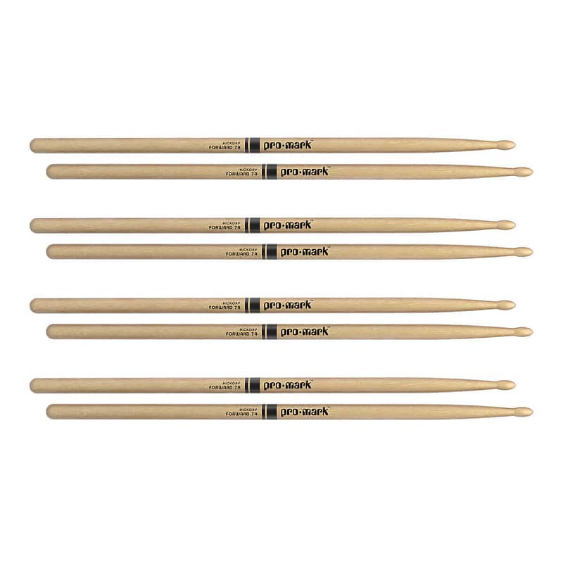 ProMark Hickory 7A Wood Tip Drum Stick - 4pr Bundle | Reverb