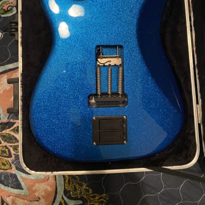 Warmoth Partscaster Strat Blue Sparkle Flake Fender hard | Reverb