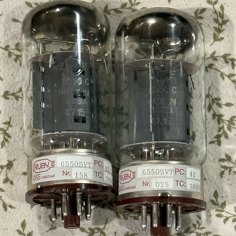 Matched pair 2002 SED Svetlana Winged C 6550c power tubes | Reverb