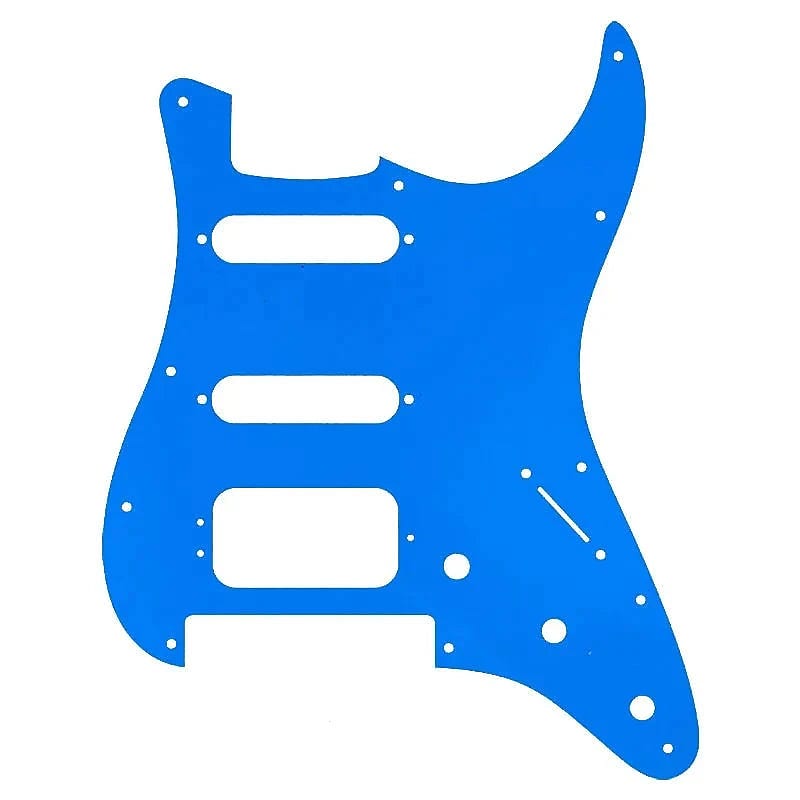 Floyd Rose Strat HSS Pickguard - 11-hole - 4-Ply Blue | Reverb