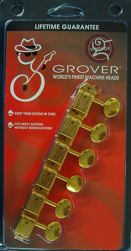 Grover 133G6 Vintage Deluxe Tuning Machines 6 In-Line, Oval | Reverb
