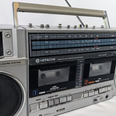 Vintage Hitachi TRK- W55H Dual Cassette Boombox / Ghetto | Reverb
