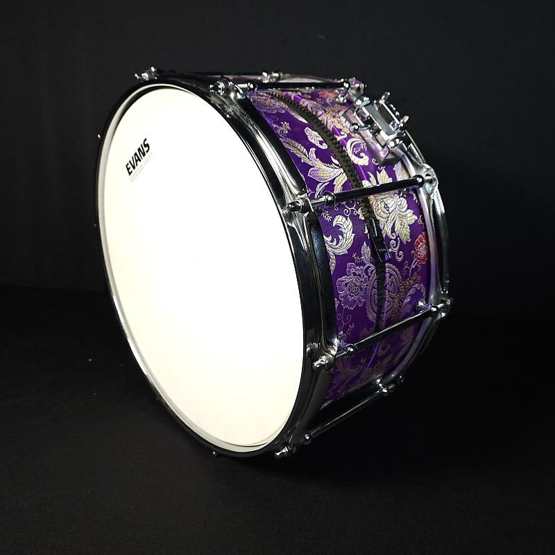 Calderwood 7” X 14” Purple Zipper Brocade Snare Drum | Reverb