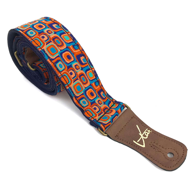 Blue Mod 60’s 70’s Retro Guitar Strap by Vtar, Made with | Reverb UK