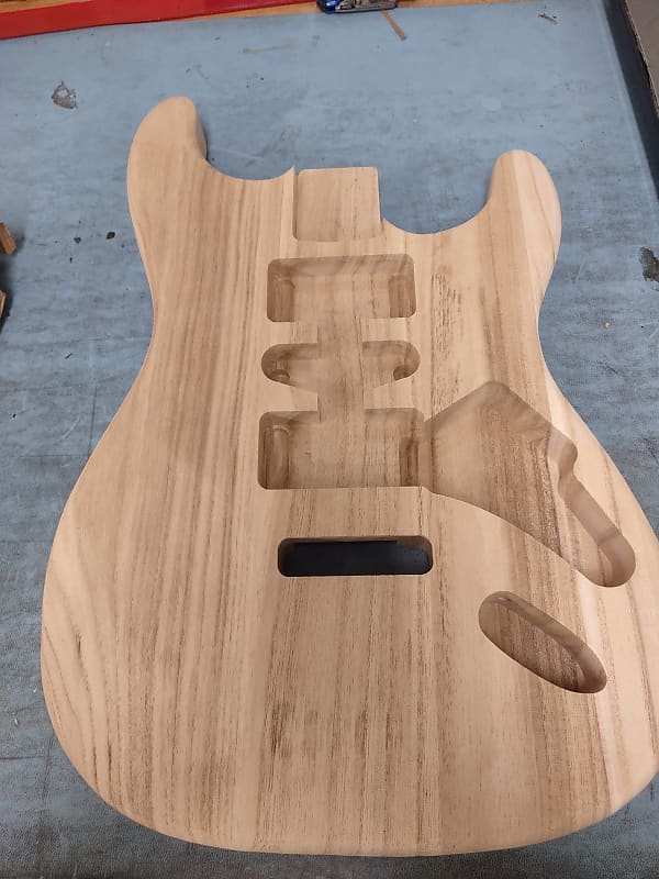 Strat body unfinished 2 humbucker 1 single rout | Reverb