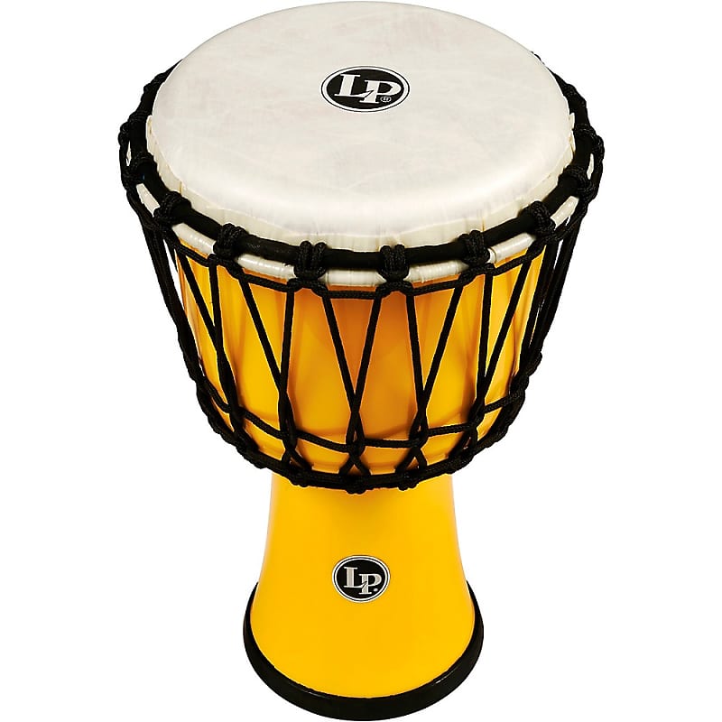 LP World Rope-Tuned Circle Djembe, 7 in. Yellow | Reverb
