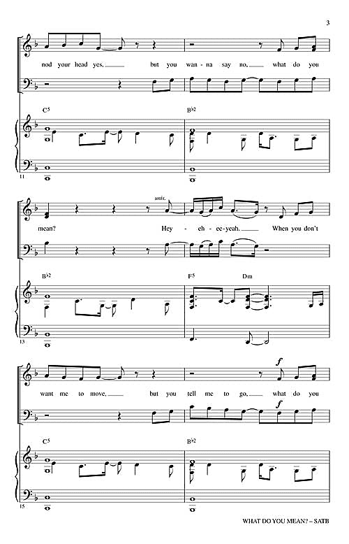 What Do You Mean Pop Choral Series Satb Justin Bieber | Reverb