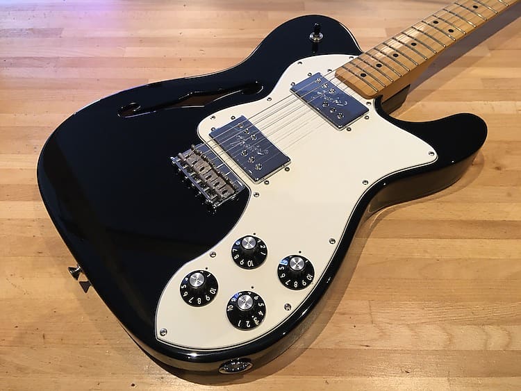 Fender 2009 FSR 72 Thinline Telecaster Deluxe, Black + Gigbag | Reverb