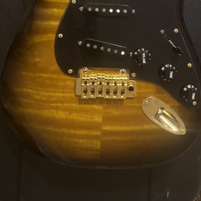 Warmoth LOADED BODY- Flame Top Body w/ Wilkinson Gold Bridge | Reverb