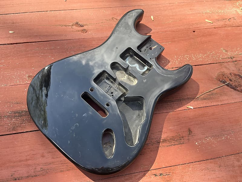 Black Strat Project Body - 2 Point Tremolo Posts | Reverb