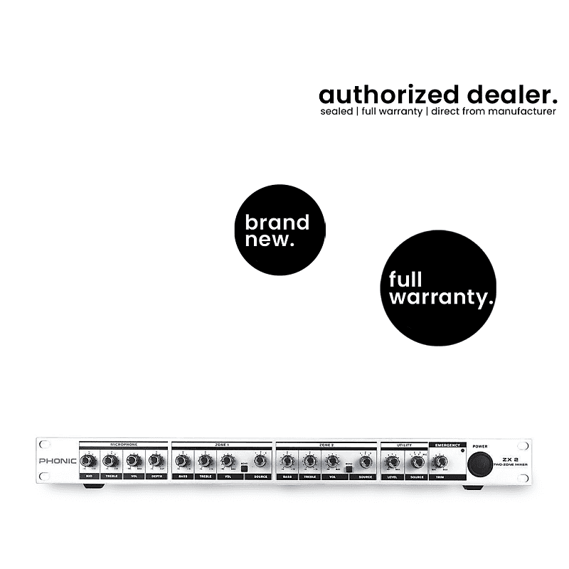 Phonic ZX-2 2 Zone Rack Mount Powered Mixer - New Old Stock | Reverb