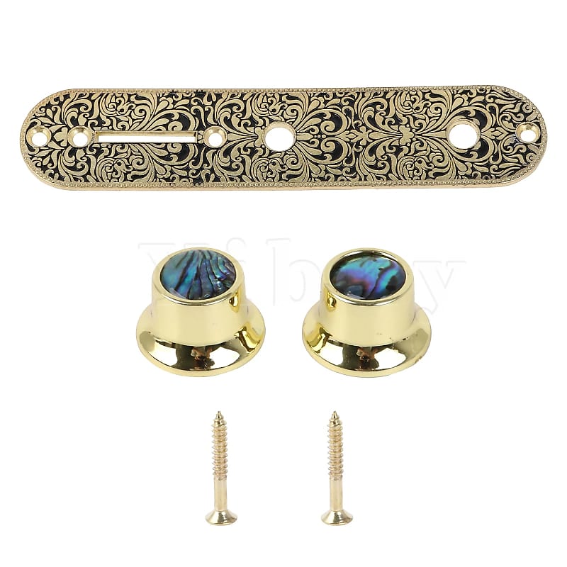 Gold Telecaster Tele Style Vintage Engraved Guitar Control | Reverb