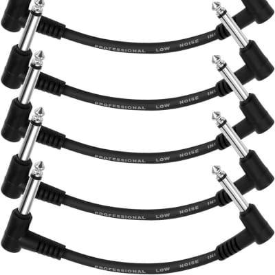 6 Inch Guitar Patch Cables 6 Pack, 1/4" TS Right Angle Effect | Reverb
