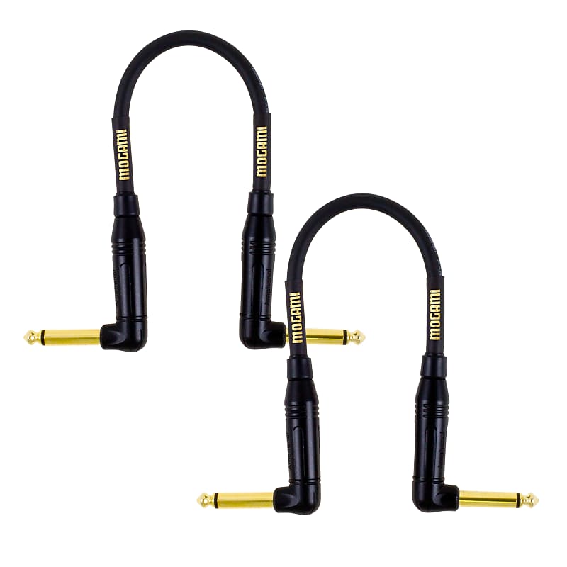 Mogami Gold Patch Instrument Cable 10" Angle-Angle 2 Pack | Reverb