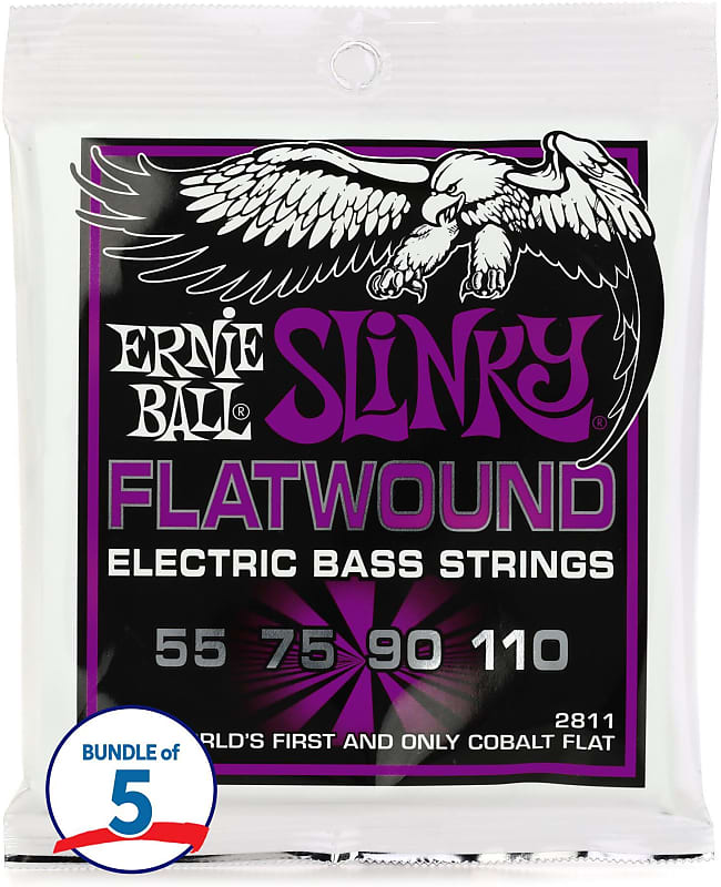 Ernie Ball 2811 Power Slinky Flatwound Electric Bass Guitar | Reverb