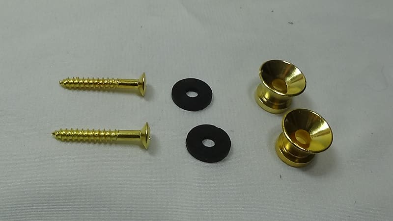 Set of 2 Gold Strap buttons with mounting hardware for | Reverb