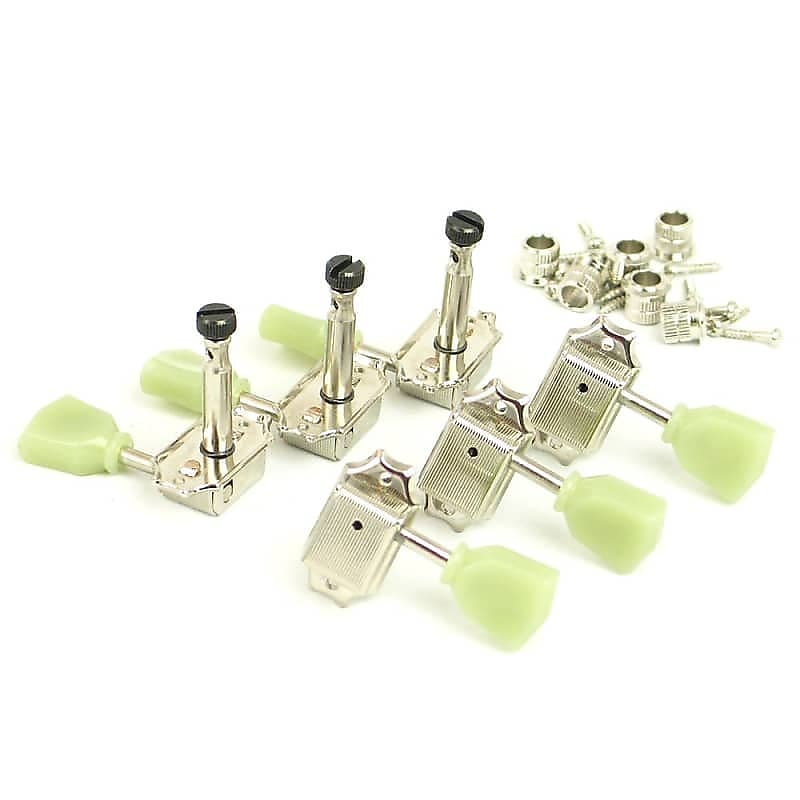 MannMade USA Vintage Style Locking Tuner Set - Nickel, | Reverb UK